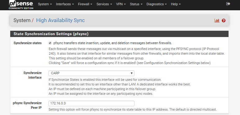 HIGH AVAILABILITY WAN/LAN - PFSENSE - bfnetworks