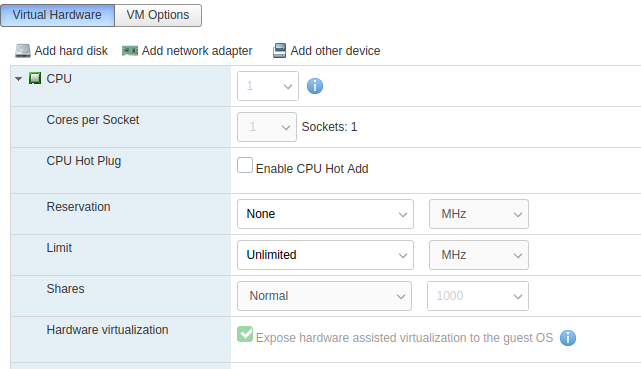 ENABLING HARDWARE virtualization - VMWARE ESXI - bfnetworks